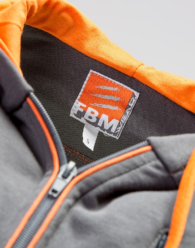 Felpa con Zip Grigia con Cappuccio - FBM Wear